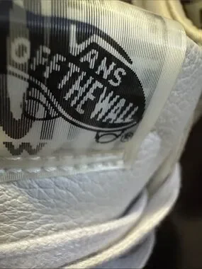 Vans | Other | Vans White Hightop Sneakers With Black Side Stripe ...